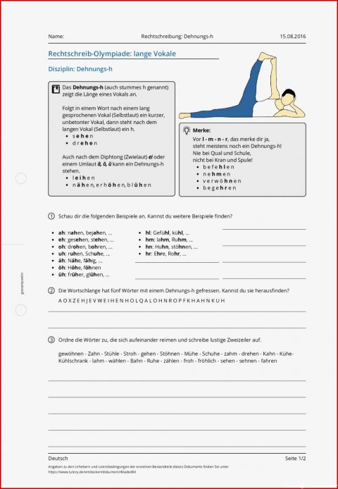 Bemerkenswert Dehnungs H Arbeitsblätter Für Deinen Erfolg | Kostenlose ...