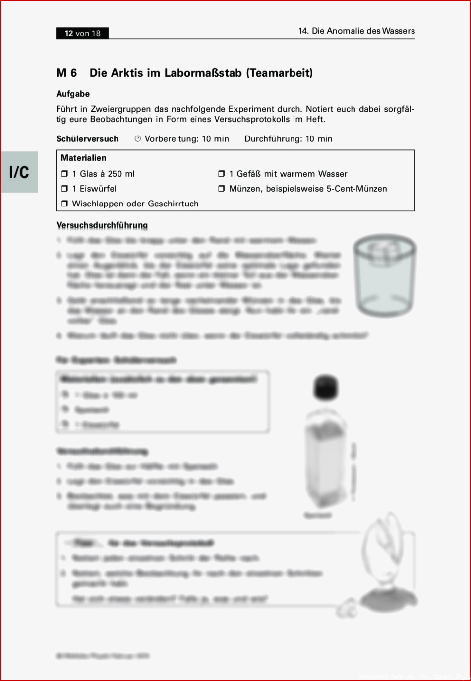 Die Anomalie Des Wassers - Kostenlose Arbeitsblätter Und ... Die Anomalie Des Wassers - Kostenlose Arbeitsblätter Und ...