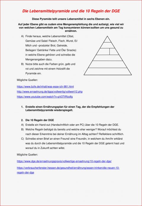 Größte Arbeitsblatt Grundschule Ernährungspyramide Kostenlos Für Sie ...