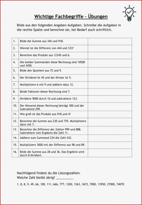 4 Beste Arbeitsblatt Mathematische Begriffe Nur Für Sie | Kostenlose ...